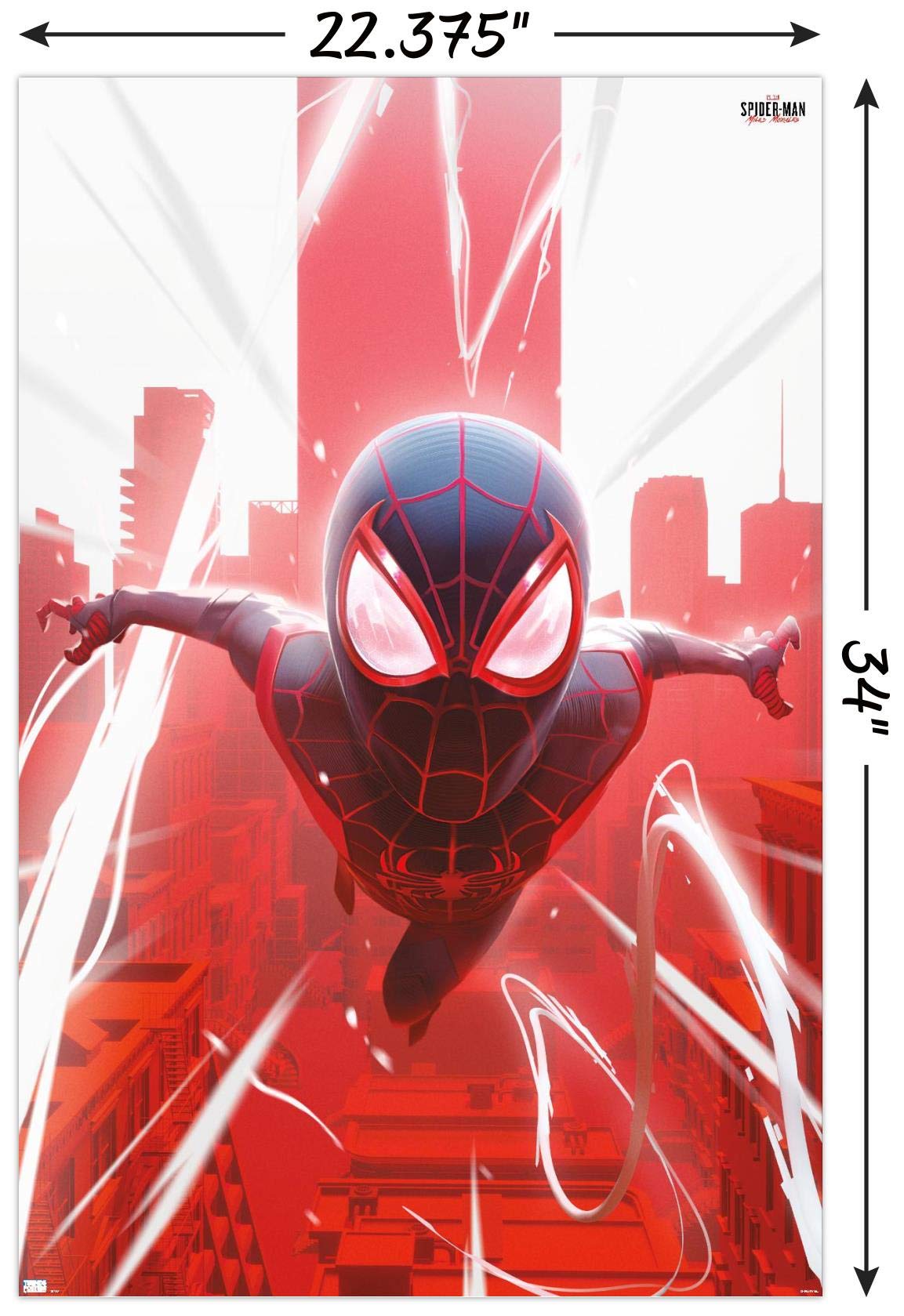 Trends International Marvel's Spider-Man: Miles Morales - Falling Wall Poster, 34L x 22.4W, Unframed Version