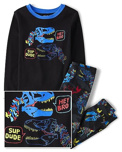 The Children's Place,Long Sleeve Top and Pants Snug Fit 100% Cotton 2 Piece Pajama Set,10