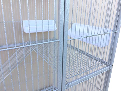 70" Extra Large Wrought Iron 3-Levels Ferret Chinchilla Sugar Glider Chewproof Cage Tight 1/2-Inch Bar Spacing with Removable Rolling Stand