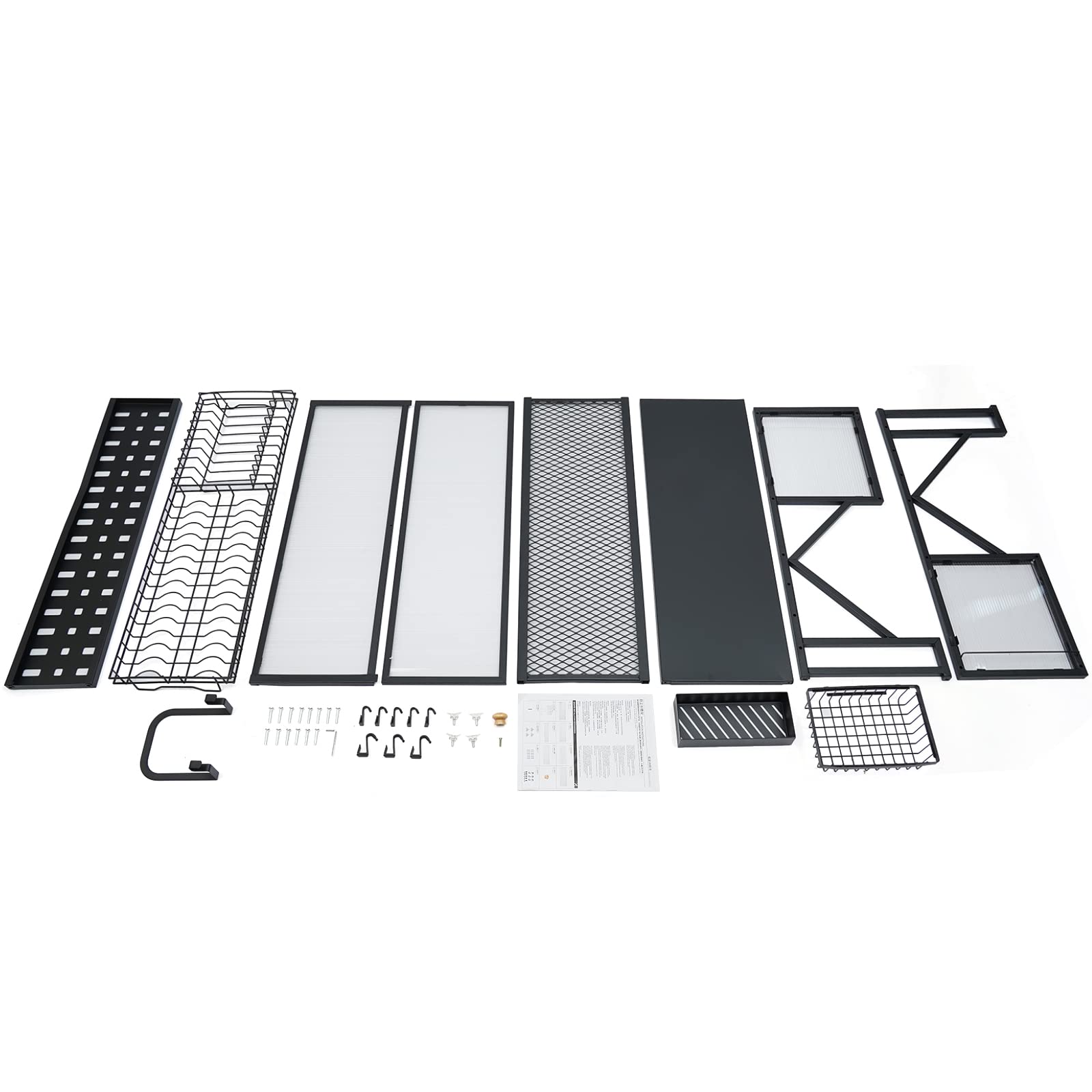 Dish Drying Rack Over The Sink Shelf 2 Tier Large Dish Rack Over Sink Metal Kitchen Storage Shelf Counter Organization (Black, 33.5x13.6x32.2 Inch)
