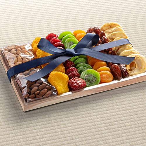 Paradise Dried Fruit and Nuts Tray Gift for Birthday, Christmas, Hostess, Business by Blue Bow Gourmet
