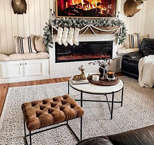 Sattley Modern Farmhouse Living Room Bedroom Dining Room Area Rug - Transitional Bohemian Carpet - Non Shed, Stain Resistant - Beige, Grey, Black, Cream, Ivory - 5'3" x 7'3"