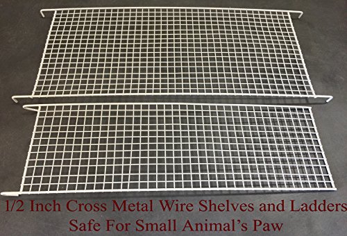70" Extra Large Wrought Iron 3-Levels Ferret Chinchilla Sugar Glider Chewproof Cage Tight 1/2-Inch Bar Spacing with Removable Rolling Stand