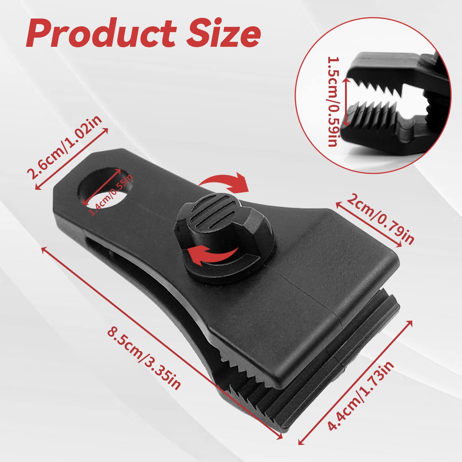 Large Tarp Clips Heavy Duty Lock Grip, 48 Pack Tarp Clamps Heavy Duty Camping Awnings Caravan Canopies Car Swimming Pool Boat Cover Tarp Clip