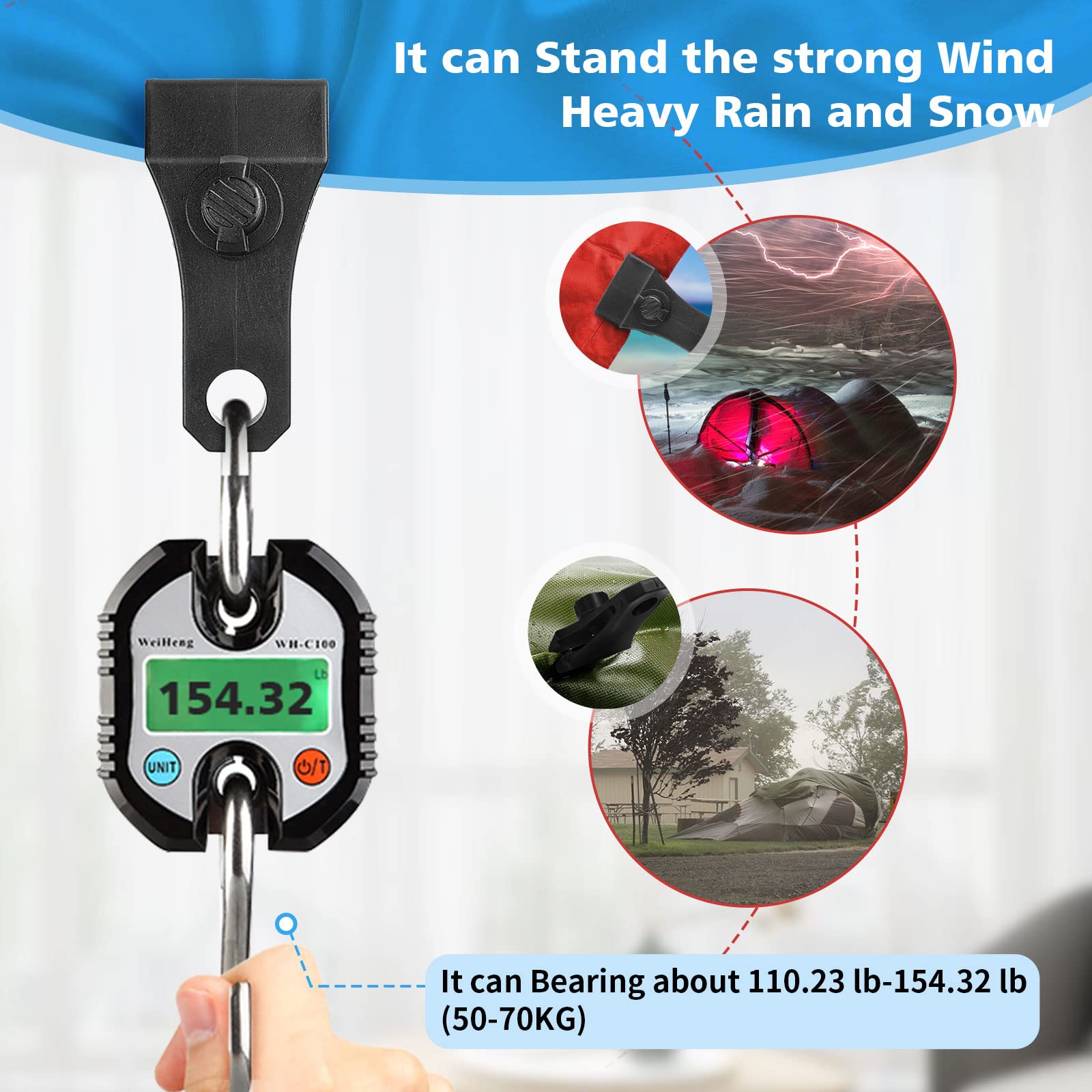 Large Tarp Clips Heavy Duty Lock Grip, 48 Pack Tarp Clamps Heavy Duty Camping Awnings Caravan Canopies Car Swimming Pool Boat Cover Tarp Clip
