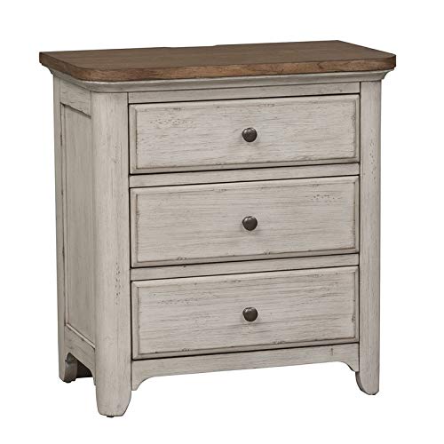 Liberty Furniture Farmhouse Reimagined White 3 Drawer Night Stand w/Charging Station