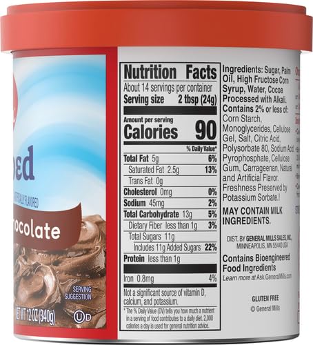 Betty Crocker Gluten Free Whipped Chocolate Frosting, 12 oz.