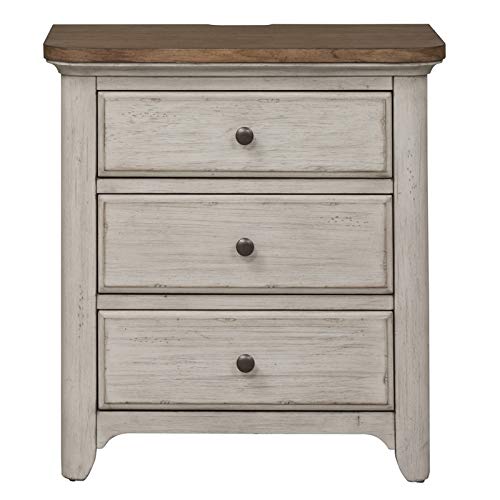 Liberty Furniture Farmhouse Reimagined White 3 Drawer Night Stand w/Charging Station