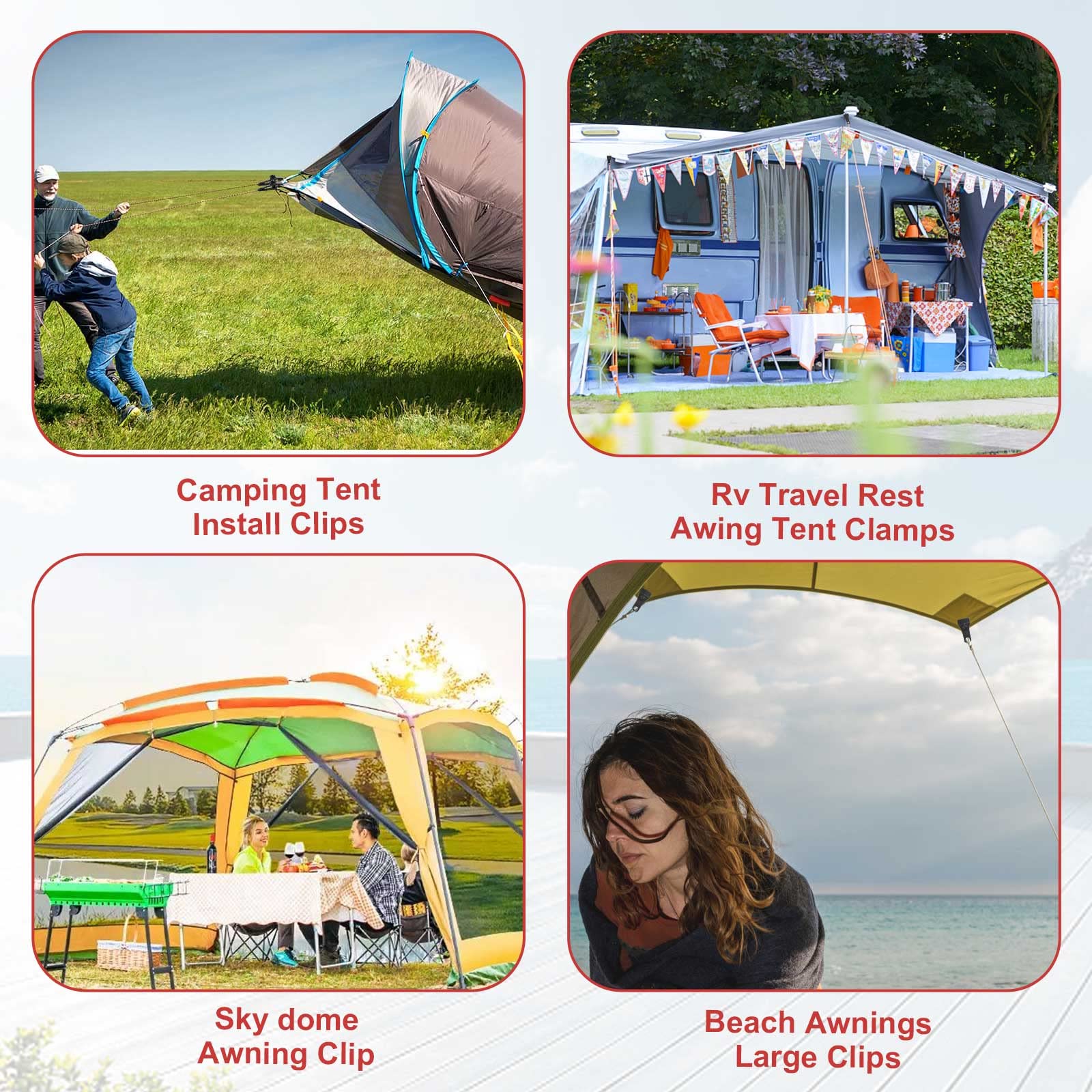 Large Tarp Clips Heavy Duty Lock Grip, 48 Pack Tarp Clamps Heavy Duty Camping Awnings Caravan Canopies Car Swimming Pool Boat Cover Tarp Clip