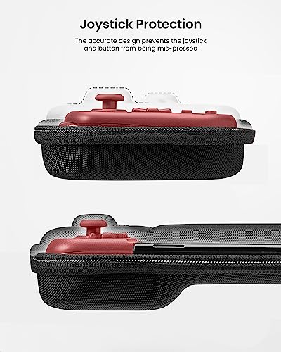 tomtoc Carrying Case for Hori Nintendo Switch Split Pad Compact, Hard Shell Protective Travel Bag with 10 Game Cartridges, Split Pad Fit Controllers case, Shockproof, Lightweight, Portable, Black
