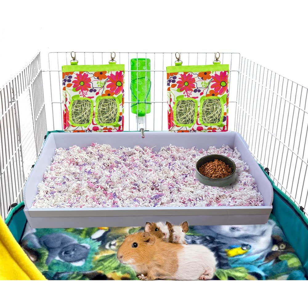 pcprbfk Guinea Pig Litter Box for All C&C and Midwest Cages,Guinea Pig Kitchen Area Keep The Pig Cage Clean and Tidy