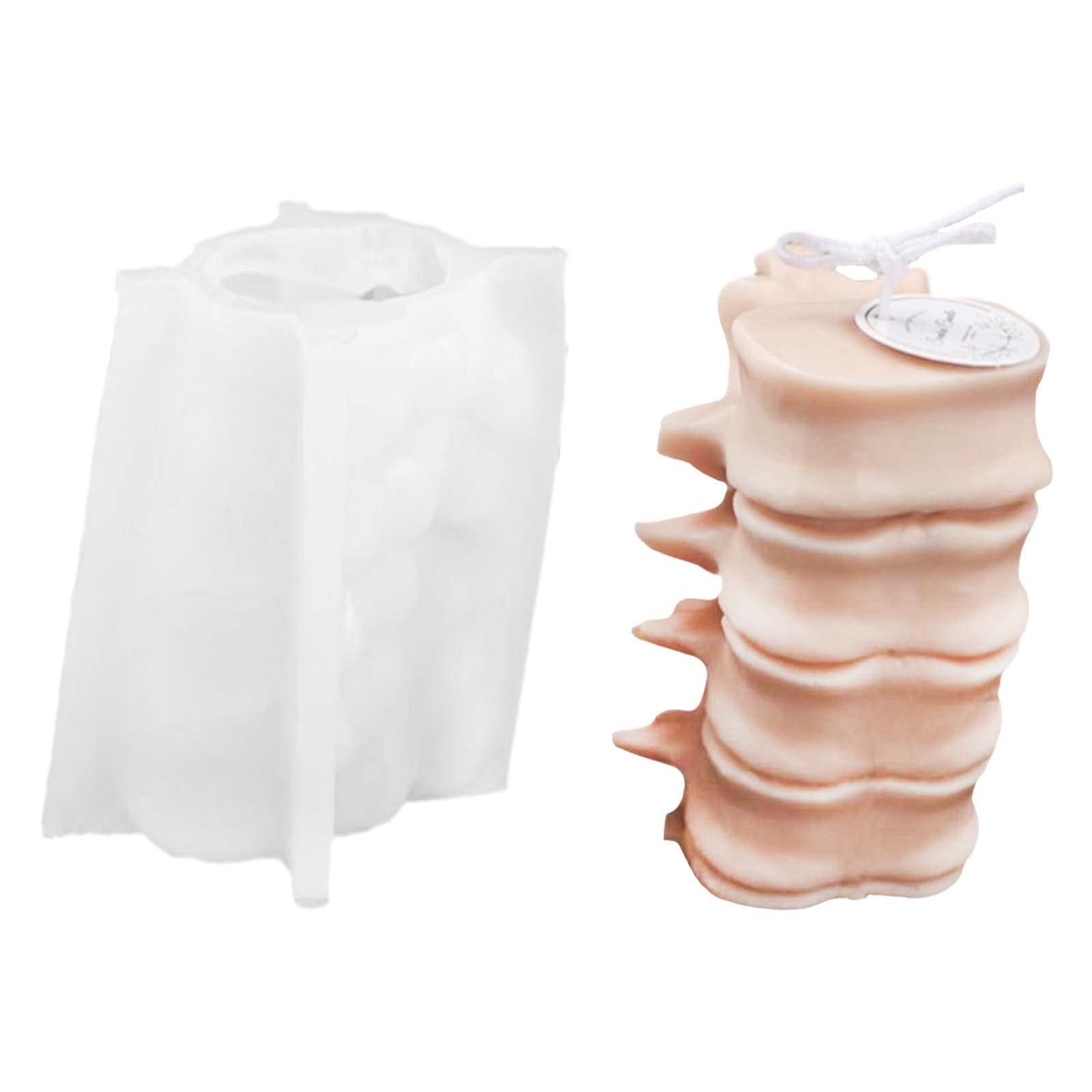 WOPODI Humans Vertebrae Resin Casting Mold 3D Spinal Cord Bone Shape Silicone Candle Molds Columnar Realistic Internal Body Organs Fondant Cakes Scented Beeswax Soap Mould Halloween Party Home Decor