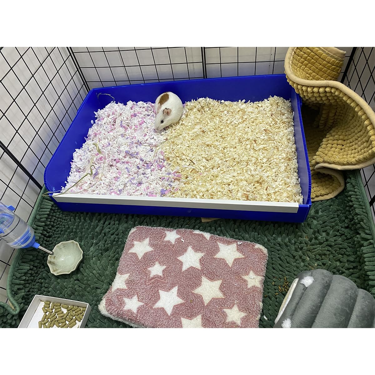 pcprbfk Guinea Pig Litter Box for All C&C and Midwest Cages,Guinea Pig Kitchen Area Keep The Pig Cage Clean and Tidy