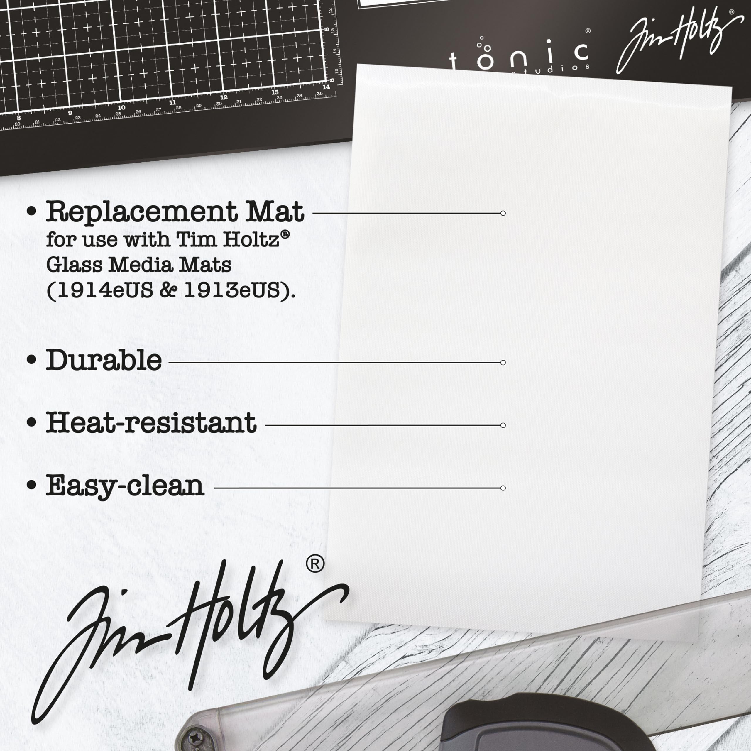 Tim Holtz Replacement Non-Stick Glass Media Mat, White