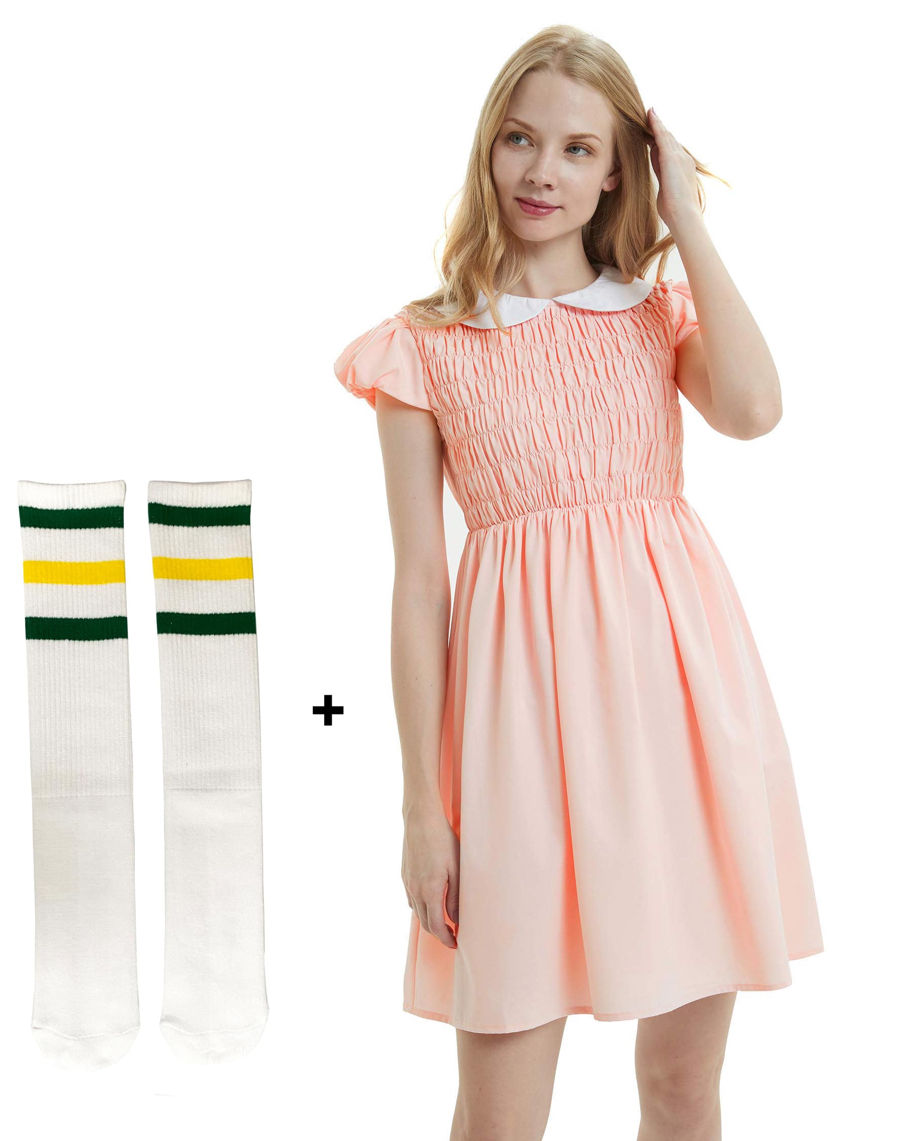 Oulooy Women's Pure Pink Peter Pan Collar Summer Dresses For Women 2023 Short Sleeve, X-Large