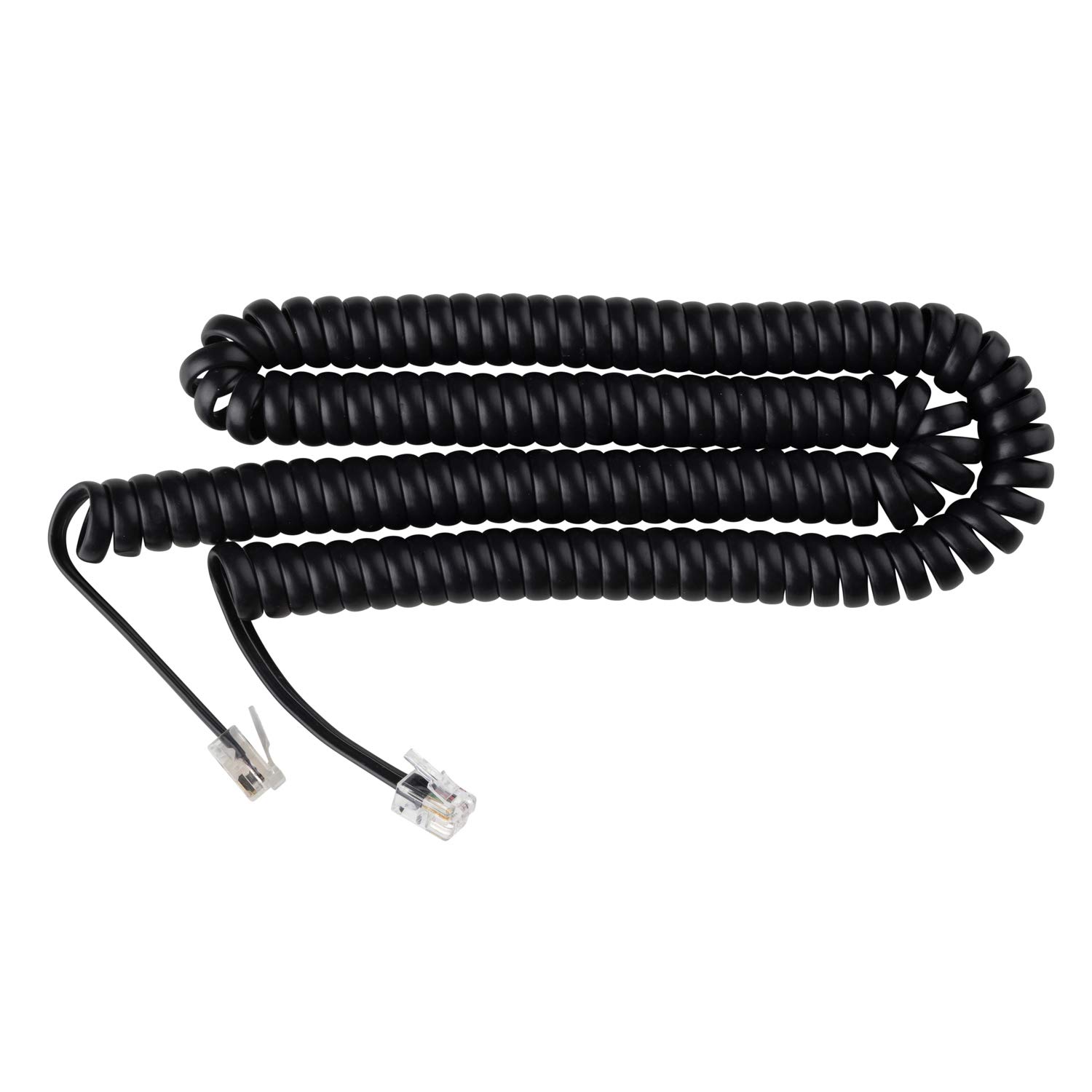 Phone Cord for Landline Phone â Tangle-Free, Curly Telephones Land Line Cord â Easy to Use + Excellent Sound Quality â Phone Cords for Landline in Home or Office (25ft) Color: Black