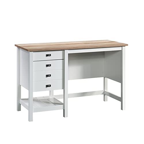 Sauder Cottage Road Pedestal Desk, Soft White Finish