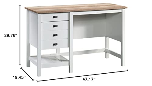 Sauder Cottage Road Pedestal Desk, Soft White Finish