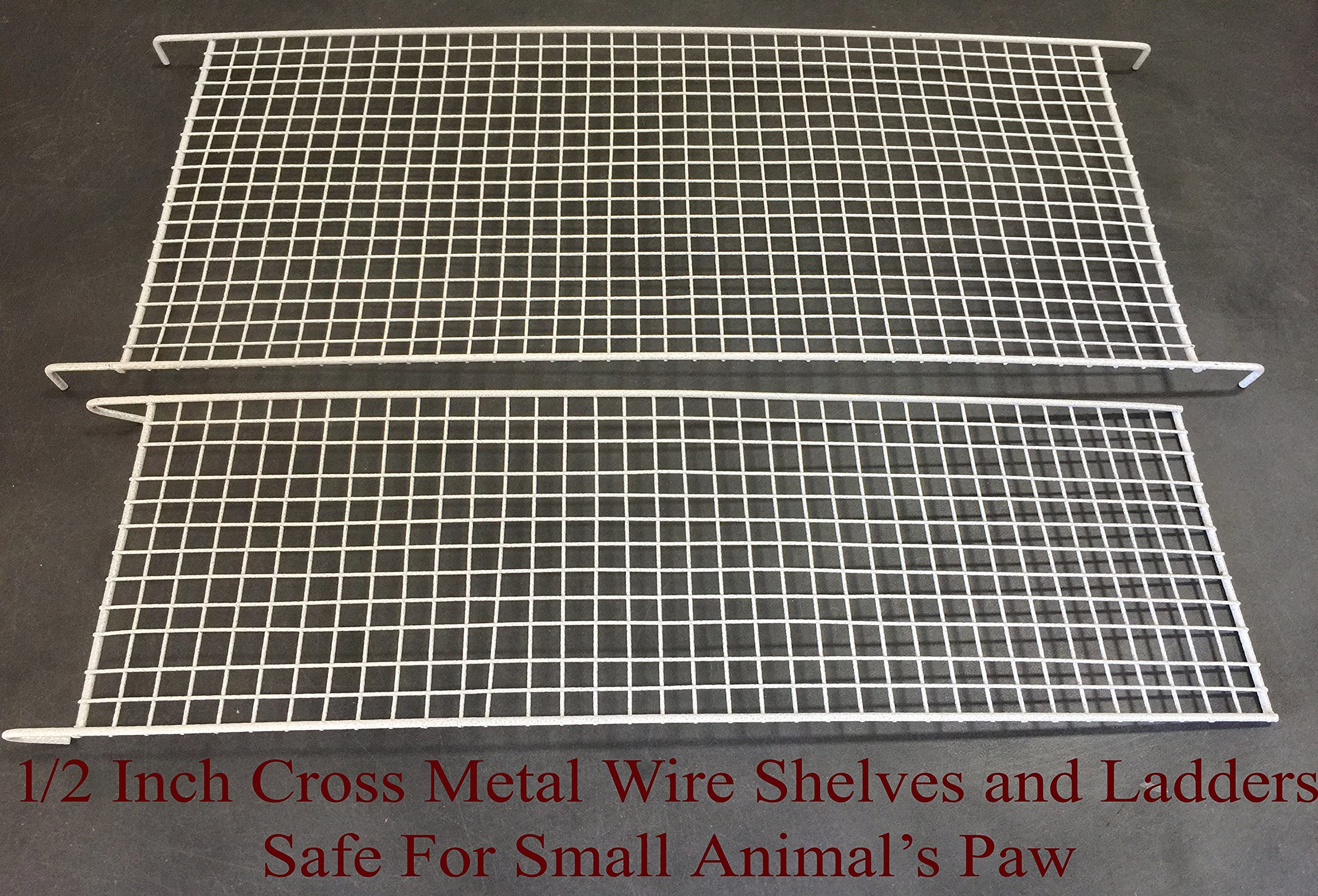 64" Extra Large Wrought Iron Chewproof 4-Levels Tight 1/2-inch Bar Spacing Ferret Chinchilla Sugar Glider Mice Rat Home Cage with Removable Stand On Wheels