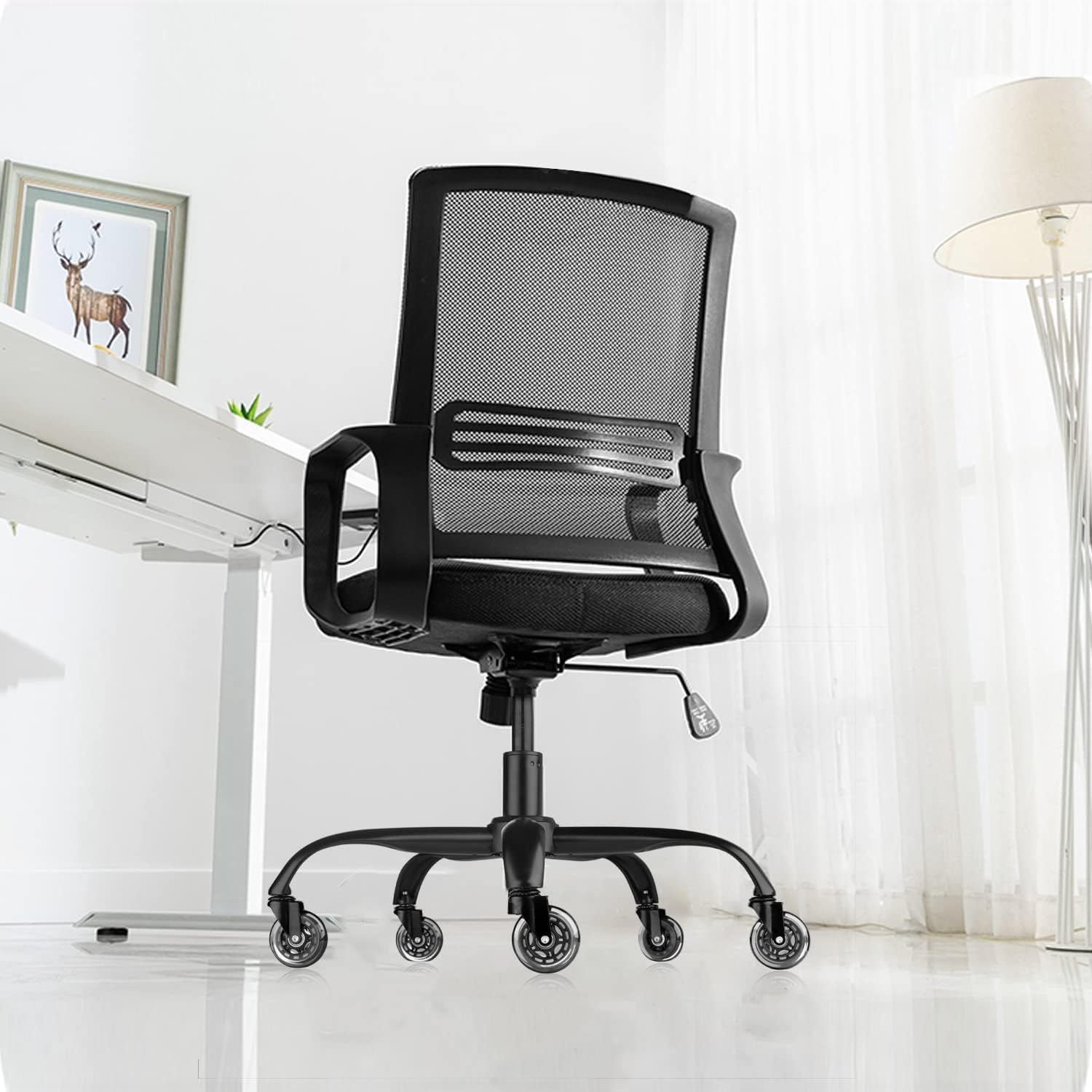 Sytopia Office Chair Base, 28 Inch Office Chair Base Replacement with Reinforced Metal Legs (2200Lbs), Chair Bottom Part for Most Chairs, Universal Gas Cylinder and Caster Sockets (Matte Black)