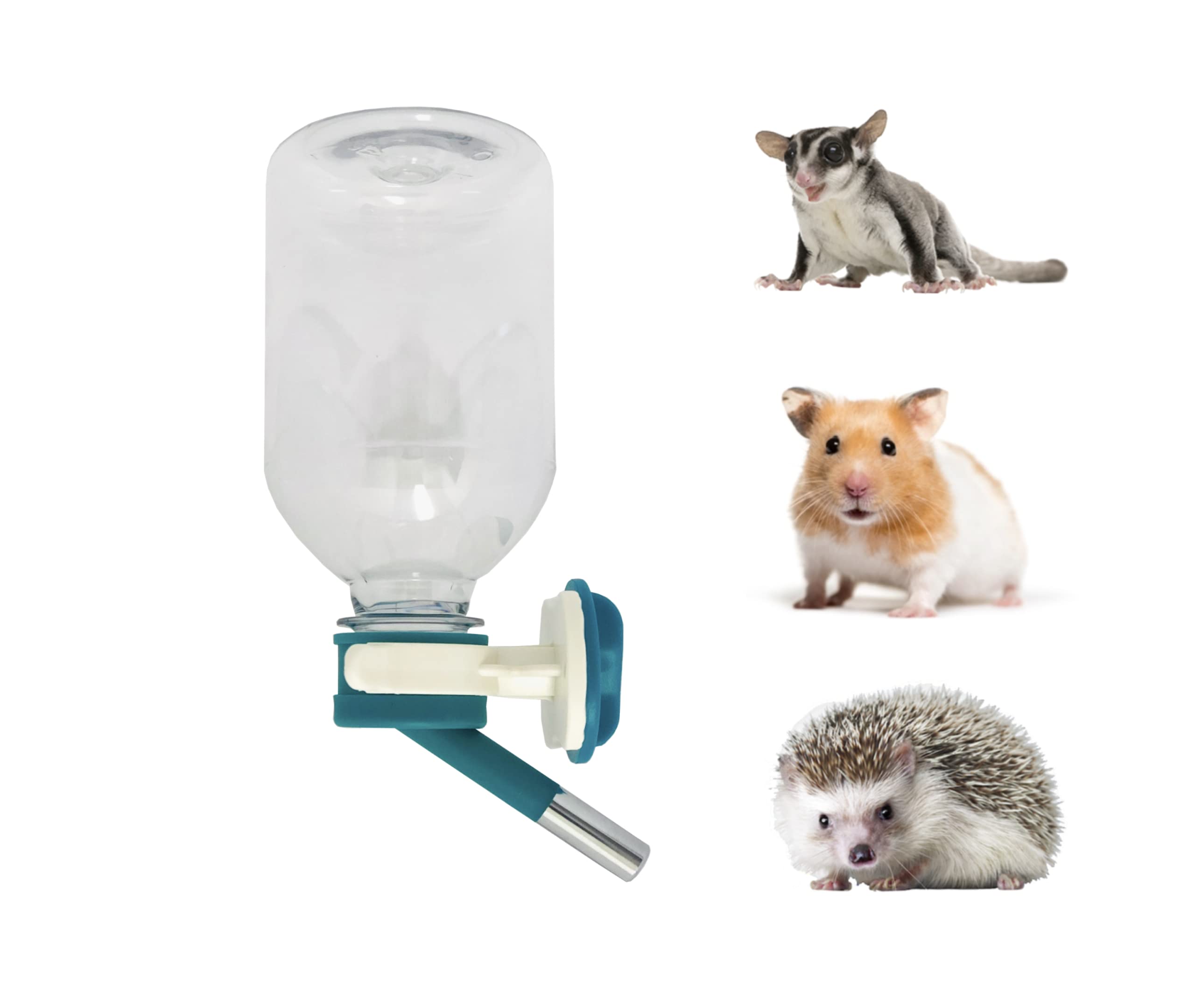 Choco Nose Patented Mini No-Drip Water Bottle/Feeder for Hamsters/Hedgehogs/Gliders/Rats/Mice/Other Small Pets and Animals - for Cages, Crates or Wall Mount. 10.2oz. Nozzle 10mm, Green (C125)