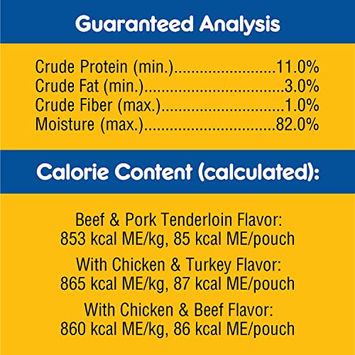 Pedigree High Protein Wet Dog Food Pouches, Variety Pack, 3.5 oz. Pouches,(Pack of 18)
