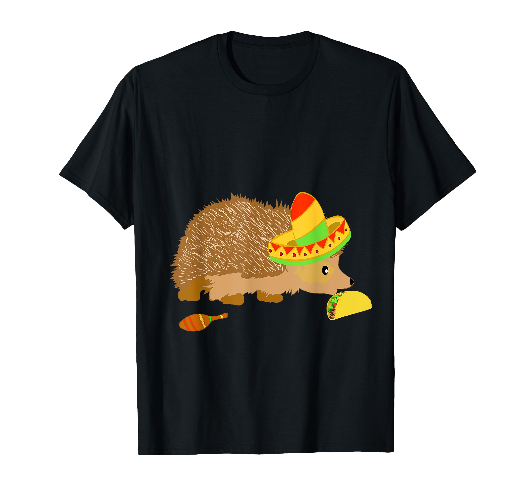 Hedgehog Sombrero Costume Maracas Tacos Cinco De Mayo T-Shirt