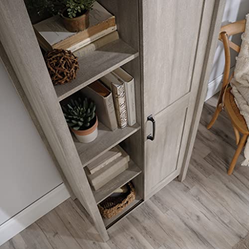 Sauder Miscellaneous Storage Sliding Door Cabinet, L: 27.09" x W: 15.39" x H: 62.99", Spring Maple Finish