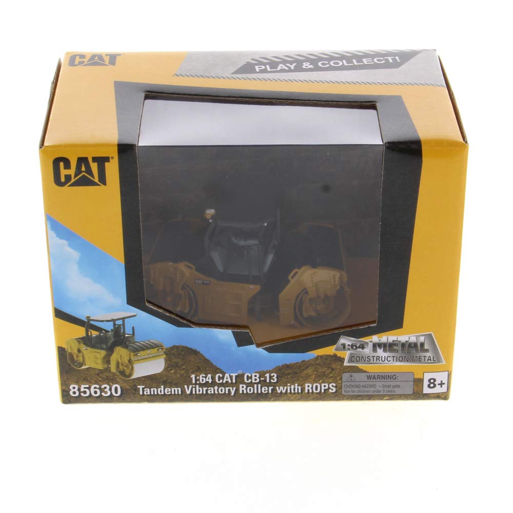 1:64 Scale Caterpillar CB-13 Tandem Vibratory Roller with ROPS - Construction Metal Series by Diecast Masters - 85630- Authentic Cat Trade Dress and Paint - Made of Diecast Metal with Plastic Parts