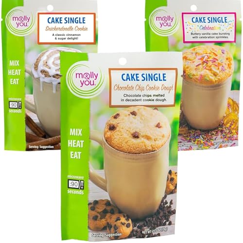 Molly and You Cookie Variety Mug Cake Mix (Pack of 3) – Single Serve, Microwavable Gourmet Mug Cake Mixes