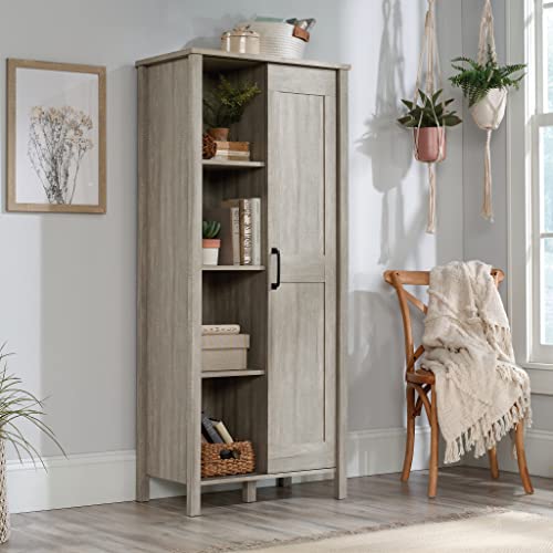 Sauder Miscellaneous Storage Sliding Door Cabinet, L: 27.09" x W: 15.39" x H: 62.99", Spring Maple Finish
