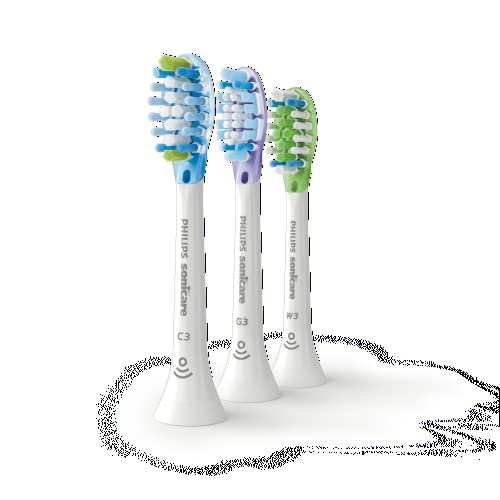 Philips Sonicare Genuine Replacement Toothbrush Heads Variety Pack, C3 Premium Plaque Control, G3 Premium Gum Care & W3 Premium White, 3 Brush Heads, White, HX9073/65