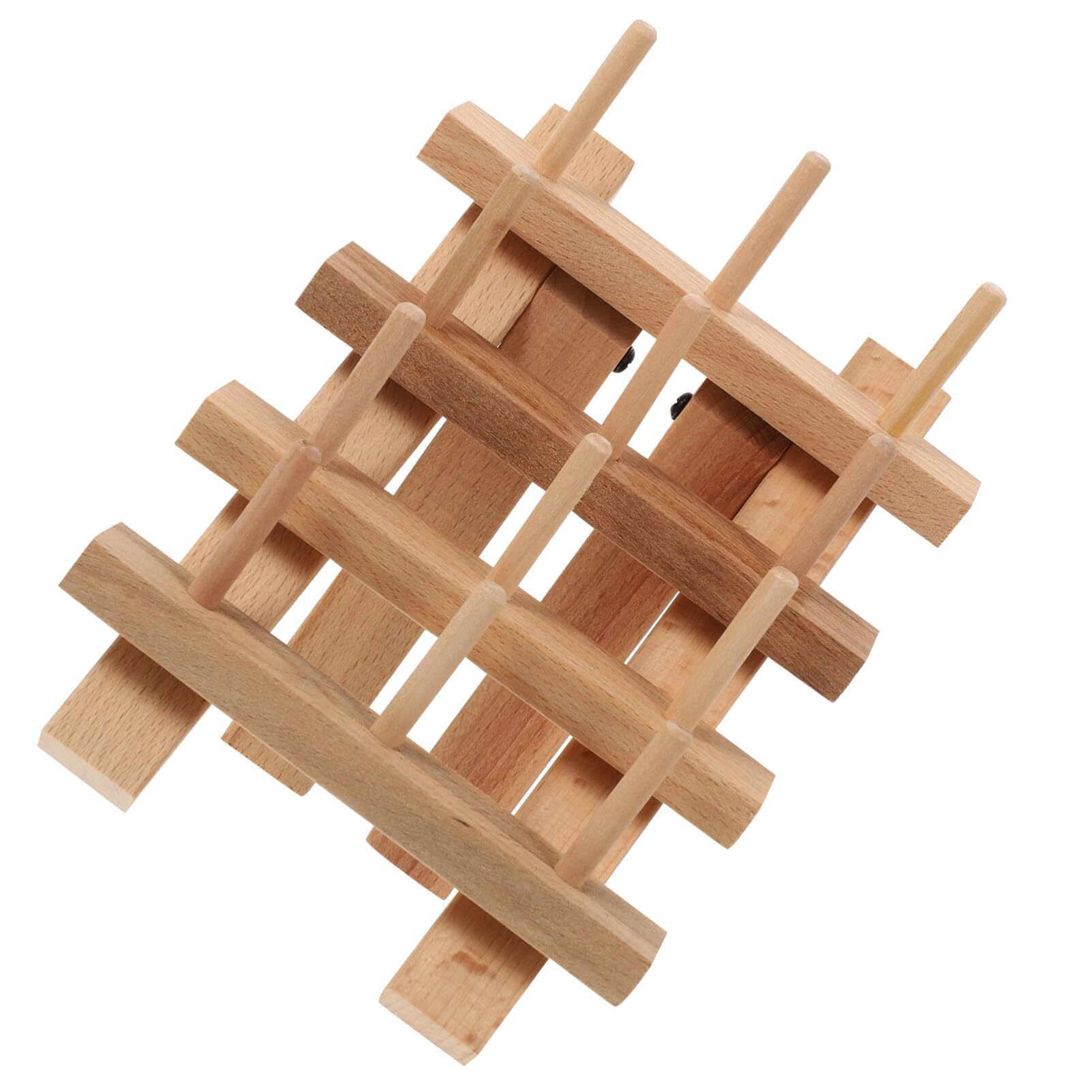EXCEART 12 Spool/Cone Wooden Thread Rack Wooden Folding Thread Holder Organizer Sewing Embroidery Thread Rack for Sewing Embroidery Quilting Craft