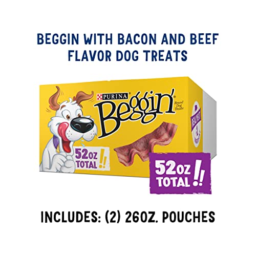 Purina Beggin' Strips With Real Meat Dog Treats With Bacon And Beef Flavors - (2) 26 OZ. Pouches