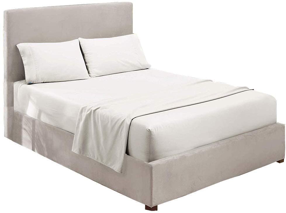 Pottery Barn | Pure 800 Thread Count | 100% Egyptian Cotton Sheet Set | Queen(60" X 80") White |Comfy&Cozy Set 8"-14"(inch) Deep Pockets with Elastic Bounded 4 Piece Set | Oeko-Tex Standard