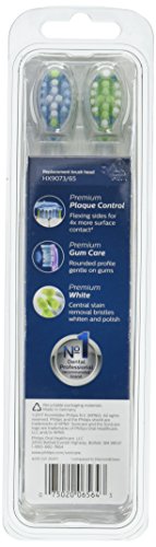 Philips Sonicare Genuine Replacement Toothbrush Heads Variety Pack, C3 Premium Plaque Control, G3 Premium Gum Care & W3 Premium White, 3 Brush Heads, White, HX9073/65