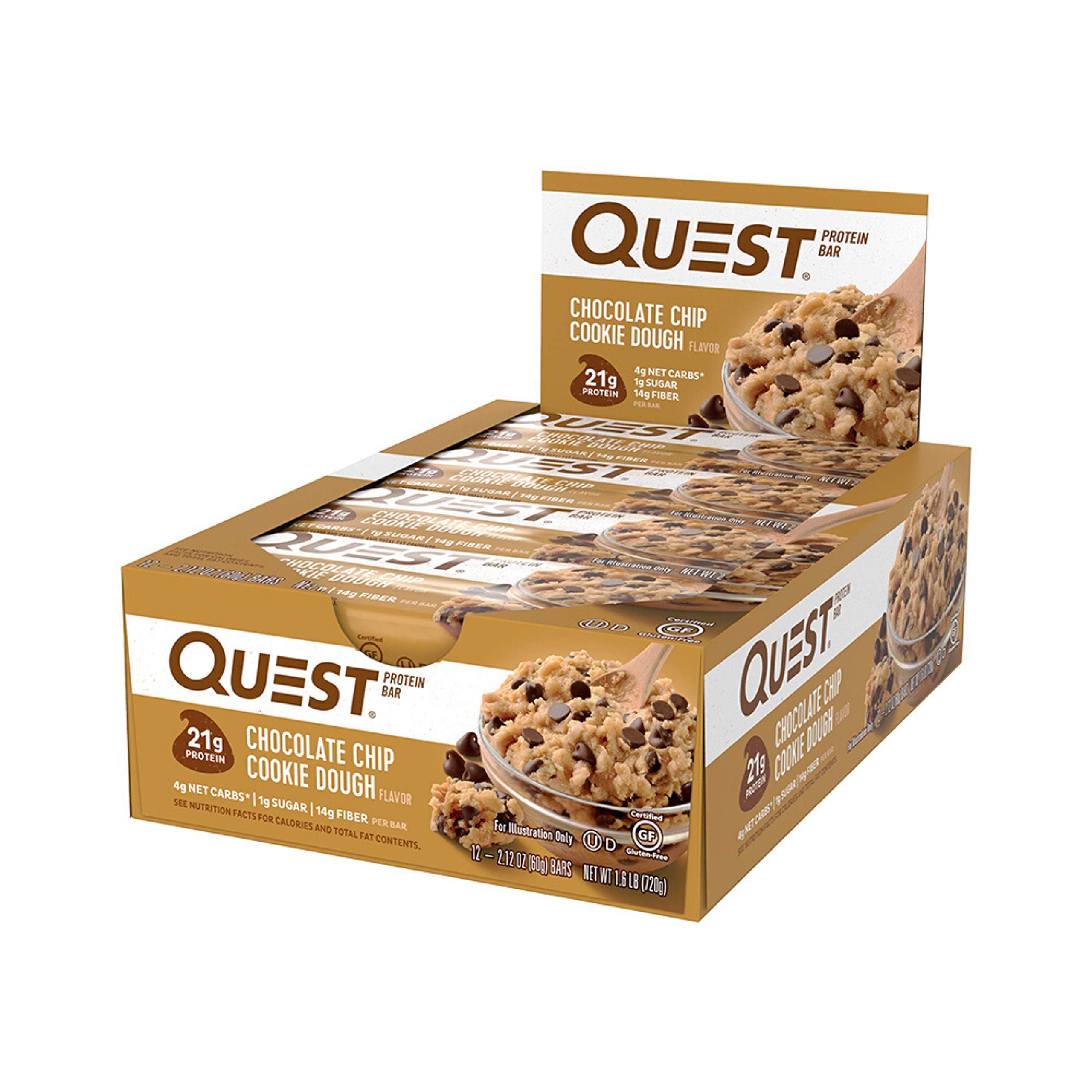 Quest Nutrition Chocolate Chip Cookie Dough Protein Bars, 12 & Chocolate Chip Protein Cookie, 12 & Double Chocolate Chip Protein Cookie, 12 Count