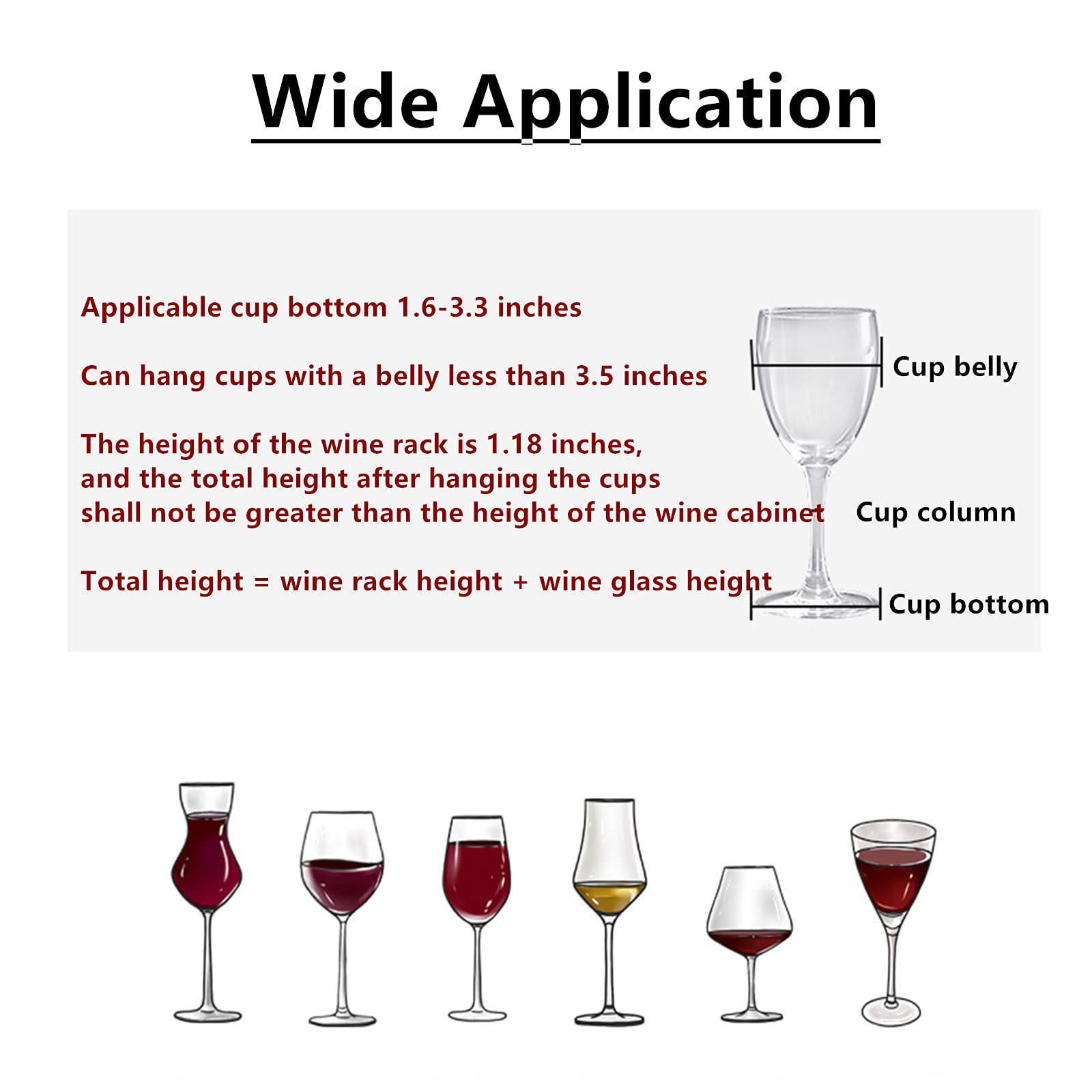 Quluxe Wine Glass Rack, Under Cabinet Stemware Wine Glass Holder Glasses Storage Hanger Metal Organizer for Bar Kitchen- White (Pack of 2)