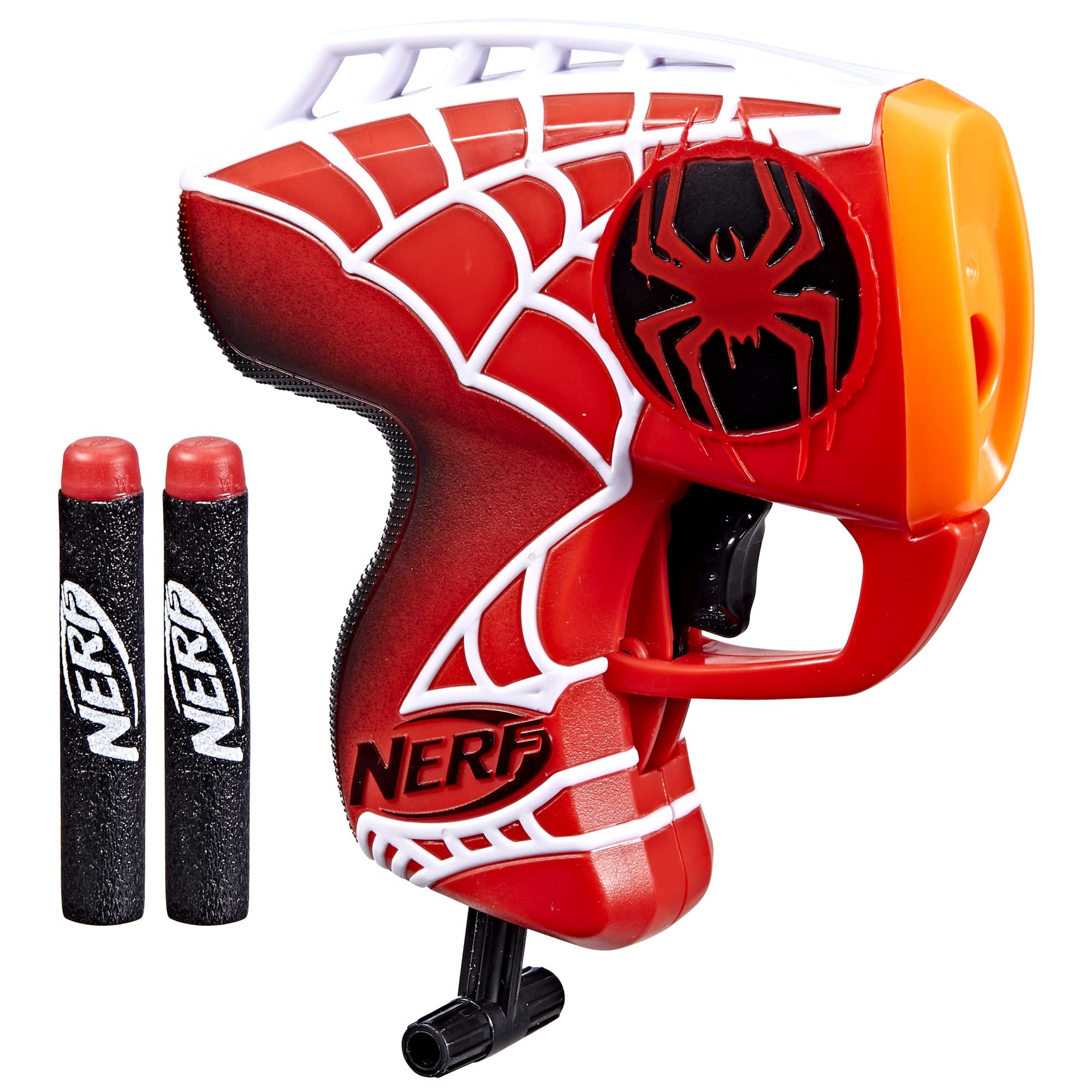 Nerf Spider-Man: Across The Spider-Verse, Miles Morales MicroShots Dart Blaster, Movie Inspired Design, 2 Elite Darts