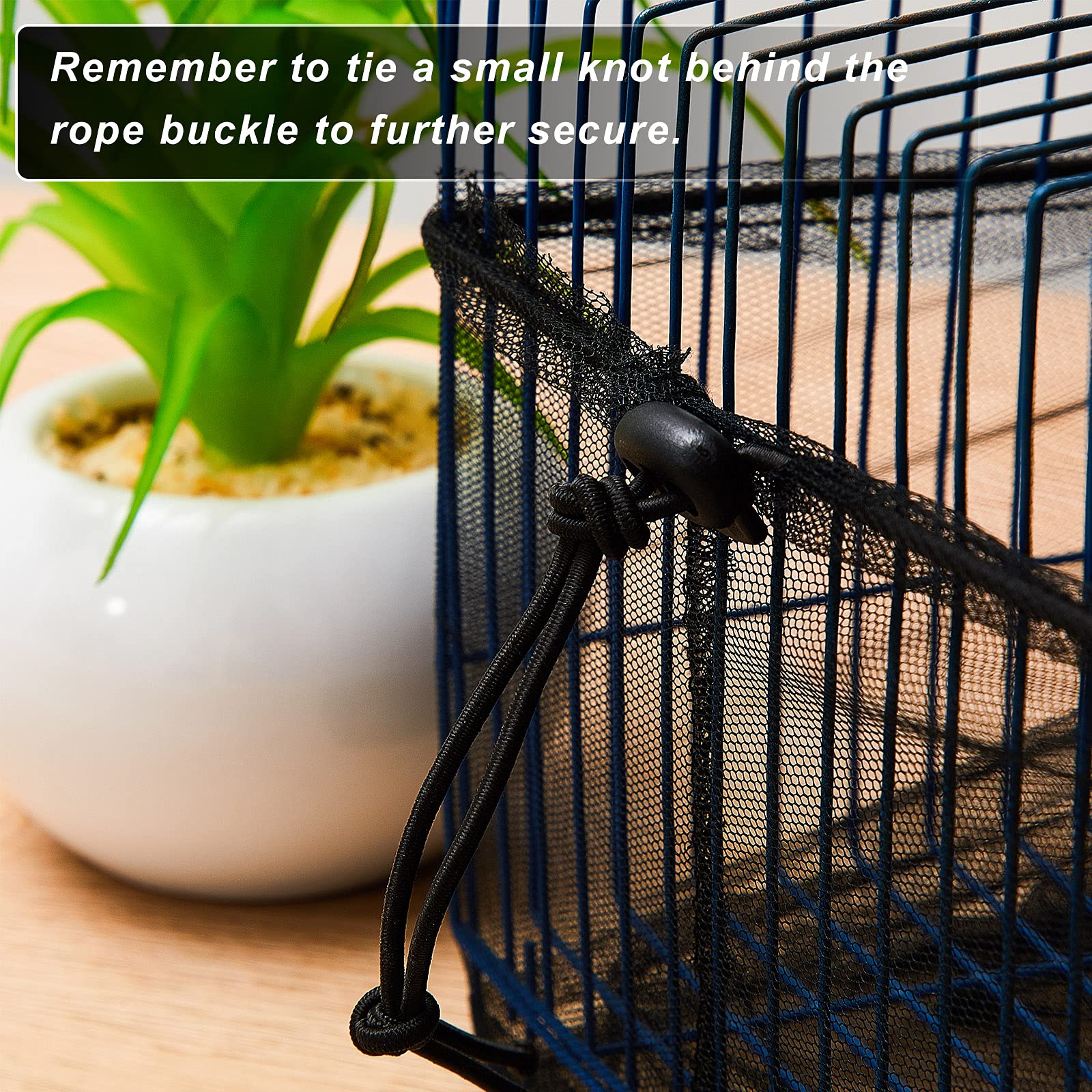 Shappy Large Bird Cage Net, Bird Cage Seed Catcher, Adjustable Soft Airy Mesh Net, Birdcage Skirt Guard for Parrot Parakeet Macaw Round Square Cages(59.8 x 39.4 Inch/ 152 x 100 cm,Black)