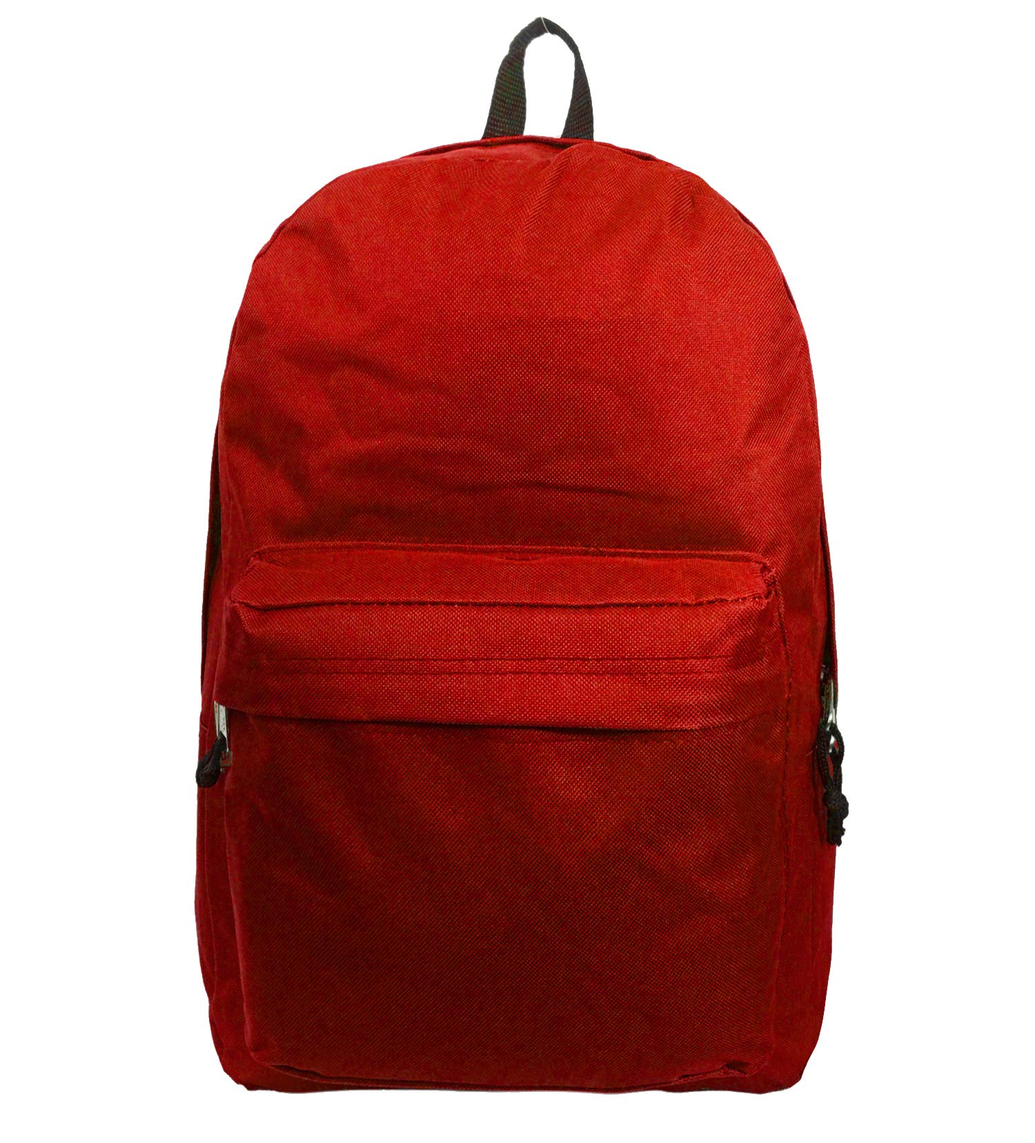 K-Cliffs 18in Classic Backpack Basic Bookbag Simple School Book Bags Vintage Emergency Daypack w/Padded Back & Side Pocket | RED