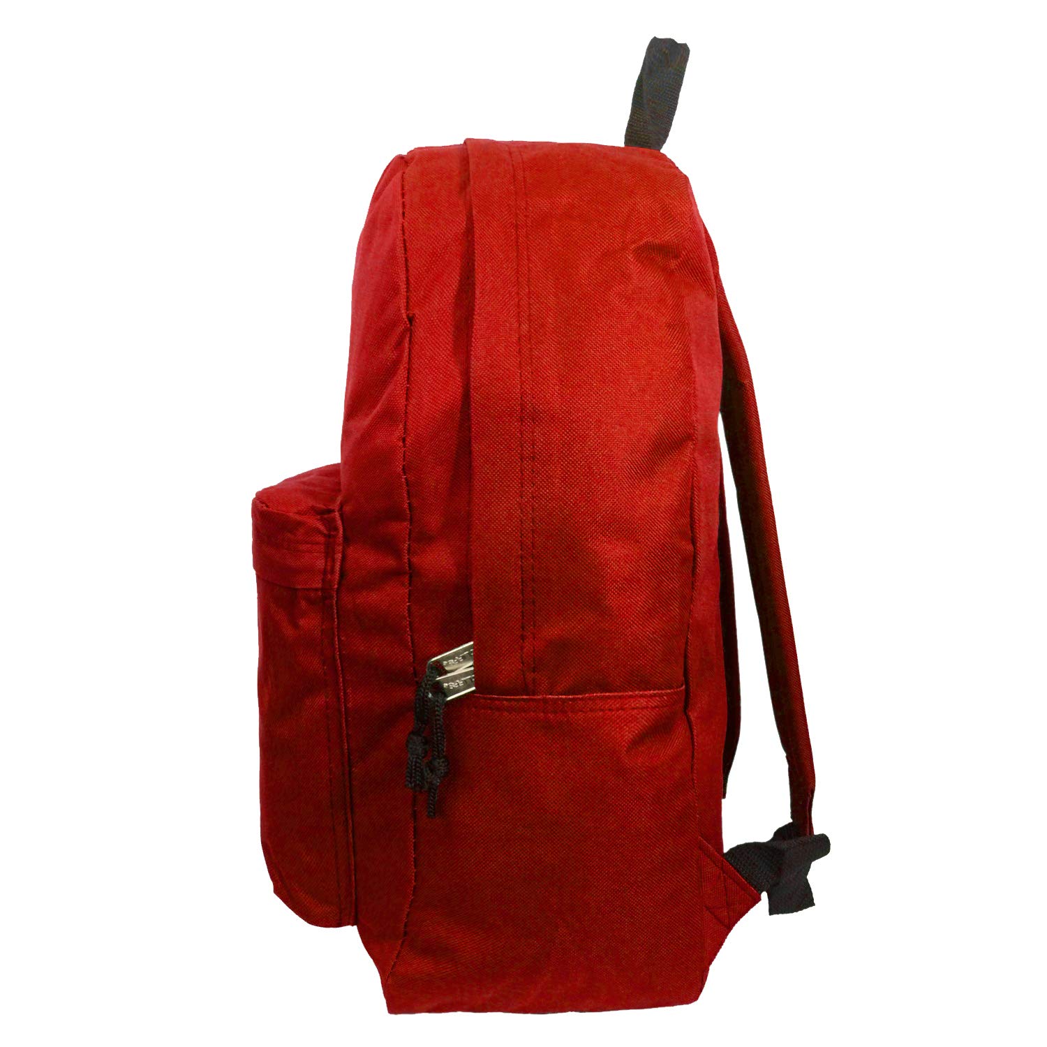 K-Cliffs 18in Classic Backpack Basic Bookbag Simple School Book Bags Vintage Emergency Daypack w/Padded Back & Side Pocket | RED