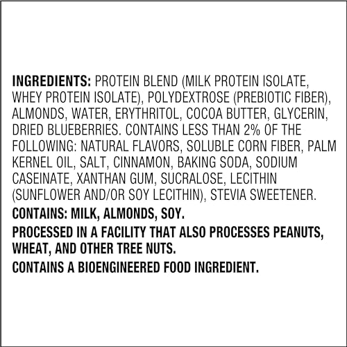 Quest Nutrition Blueberry Muffin Protein Bars, 20g Protein, 2g Sugar, 5g Net Carb, Gluten Free, Keto Friendly, 12 Count