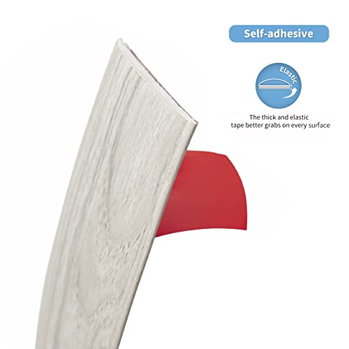 Art3d 4 FT Self Adhesive Vinyl Floor Transition Strip, Laminate Floor Strip Floor Flat Divider Strip for Joining Floor Gaps,Carpet Threshold Transition,Floor Tiles(1.57in, White-Washed)