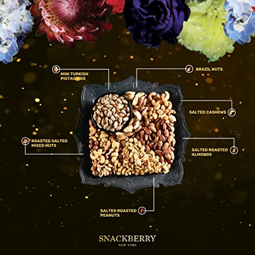 Holiday Mixed Nuts Gift Basket, in Elegant Display Stand Box, Gift Set for Easter, Birthday Party, Sympathy, Healthy Gift Snack Box for Men and Women. Kosher - Snackberry (Original)