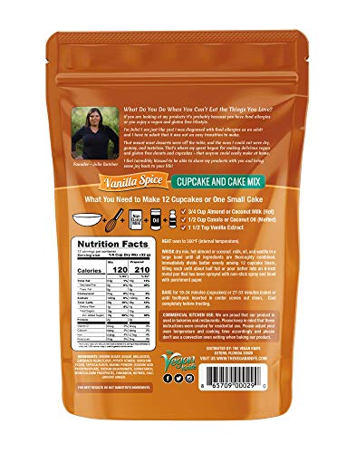 The Vegan Knife Gluten Free & Vegan Cupcake and Cake Mix Vanilla Spice Flavor