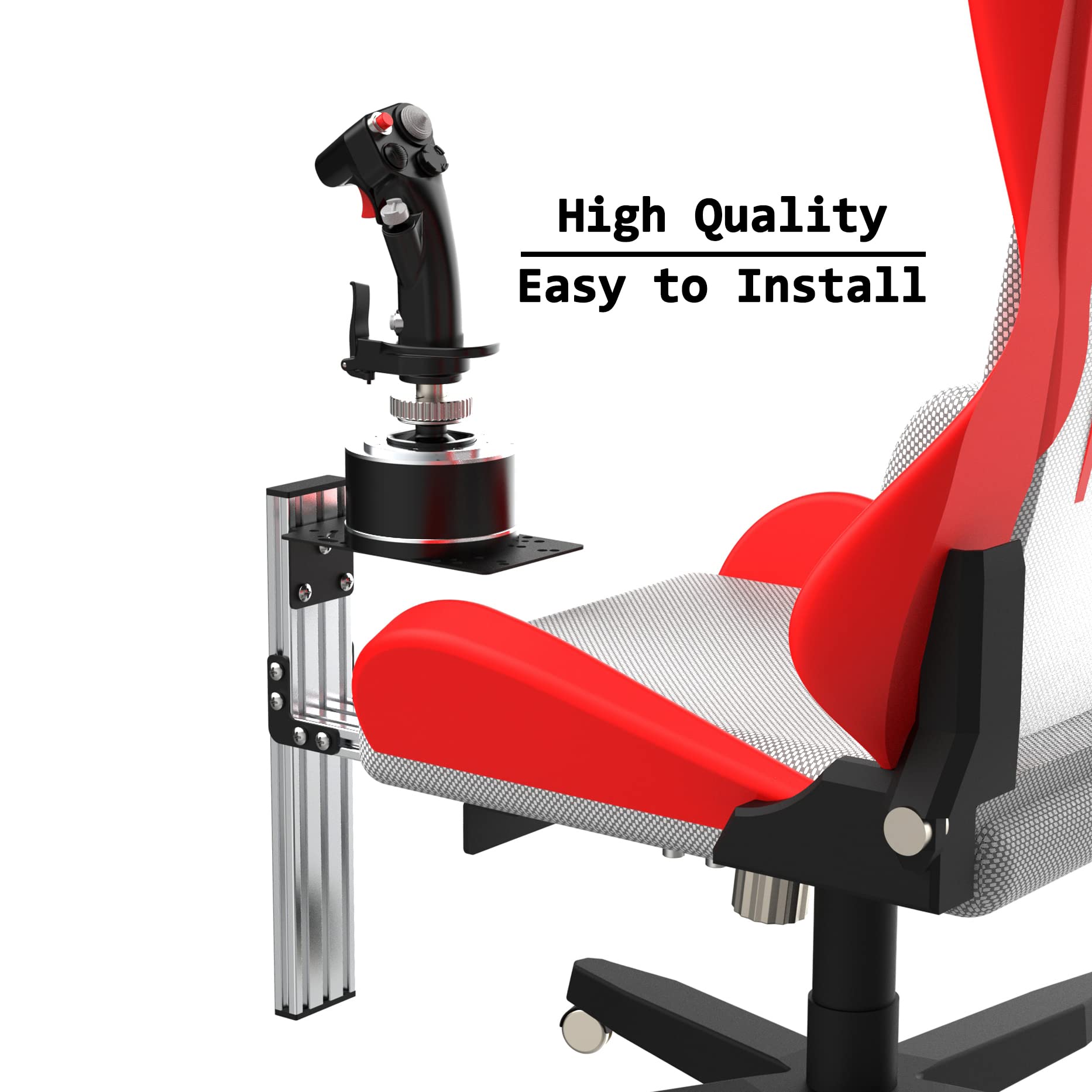 EG STARTS Flight Sim Chair Mounts Center Joystick Chair Mount T-Flight Hotas 4 & Warthog Flight Stick & T16000M FCS & TCA Sidestick Airbus Edition & VKB Gunfighter pro MK 3 Stick