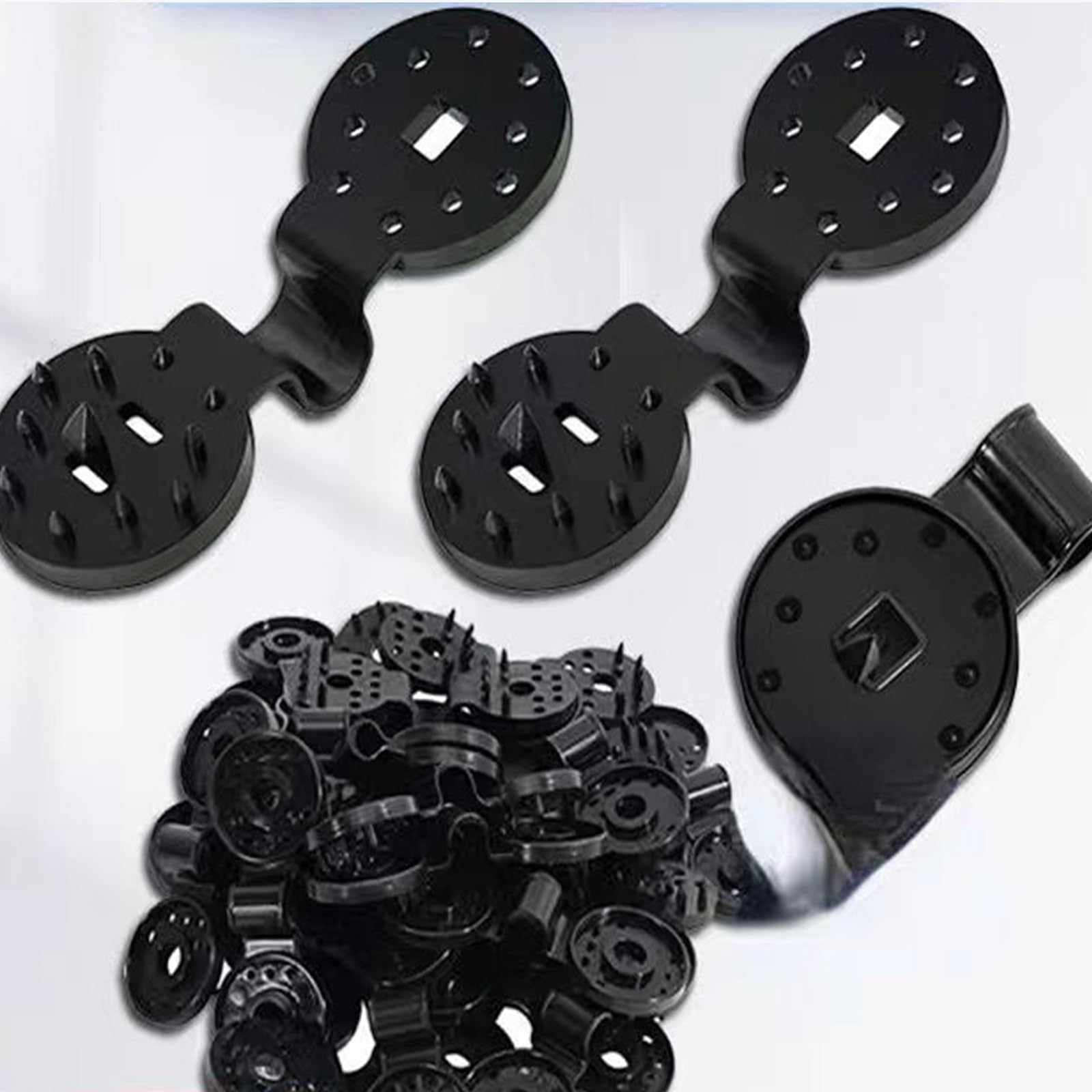 ZELONUUS 50 Pack Tarp Clips Heavy Duty Lock Grip, Reusable Shade Cloth Greenhouse Clips, Fixed Big Tarp Carabiner Clips, Plastic Canvas Tarp Hanging Clips for Shade Nets
