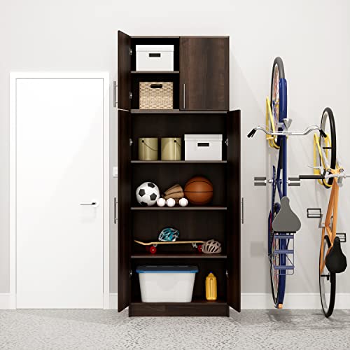 Prepac Elite 2 Door Standing Storage Cabinet, 16" D x 32" W x 65" H, Espresso