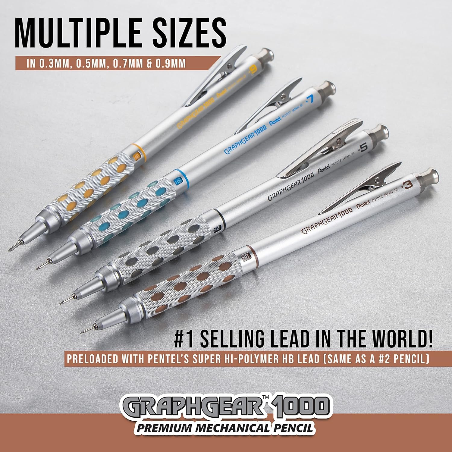 Pentel Graph Gear 1000 Mechanical Drafting Pencil 0.7mm Blue (PG1017)